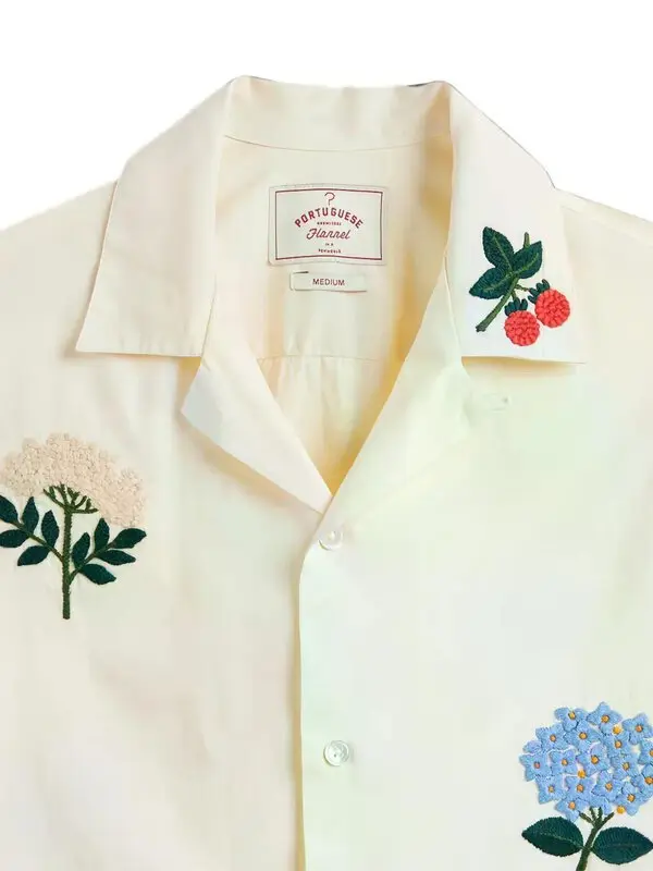 Portuguese Flannel Embroidery Flowers Shirt