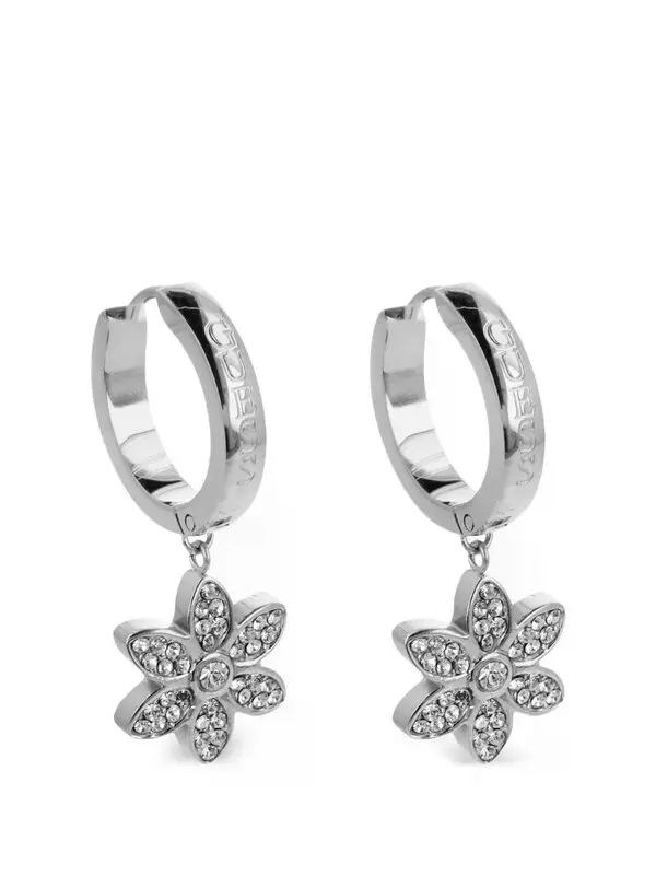 Guess Pavé Flower Huggie Earrings