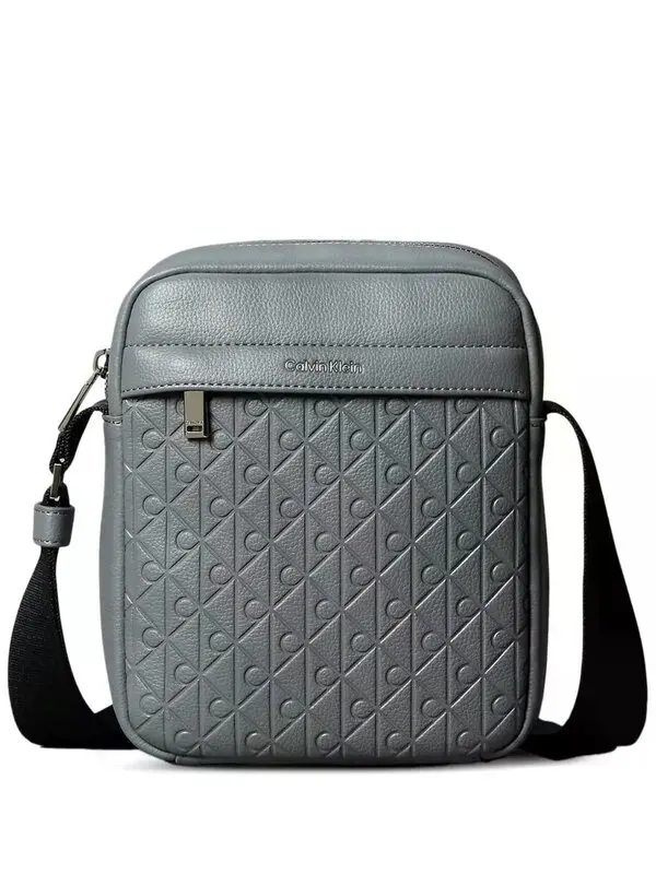 Calvin Klein Embossed Messenger Bag - Grey