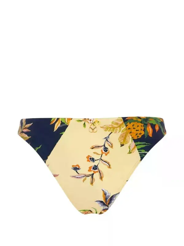 MISS BIKINI LUXE Italia Tropical-print Bikini Briefs - Neutrals