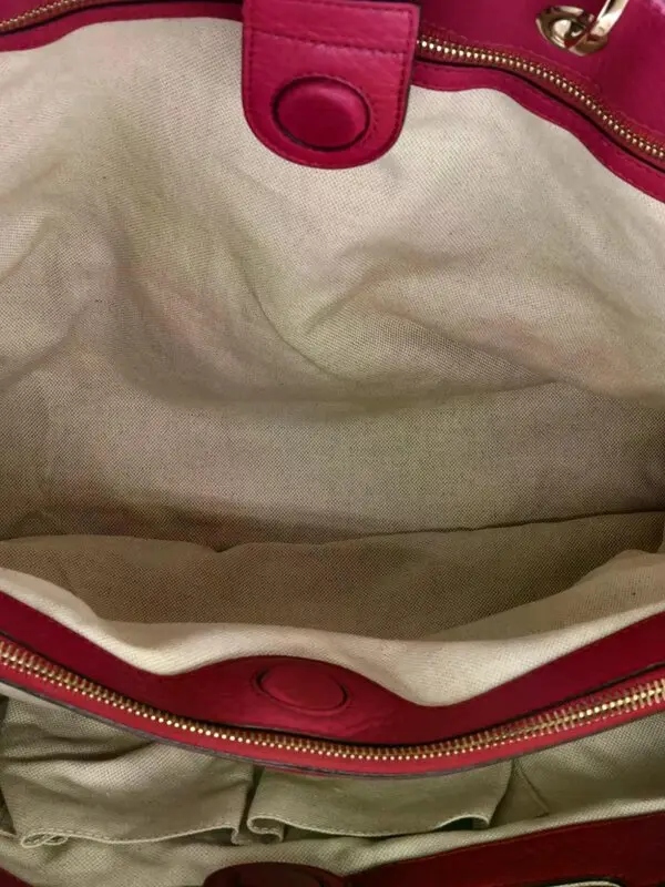 Gucci Bamboo Shopper Leather Large Tote Bag - Pink