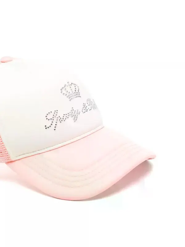 SPORTY & RICH Crystal-embellished Trucker Cap