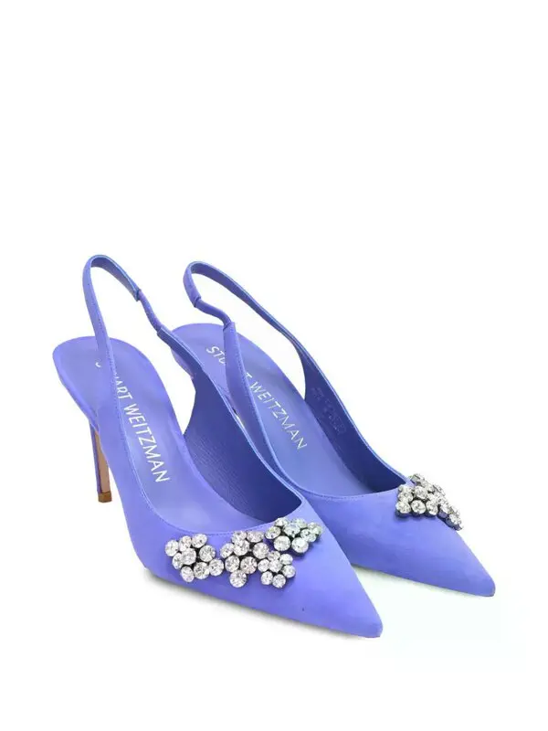STUART WEITZMAN Crystal Fleur Slingback Pumps - Blue