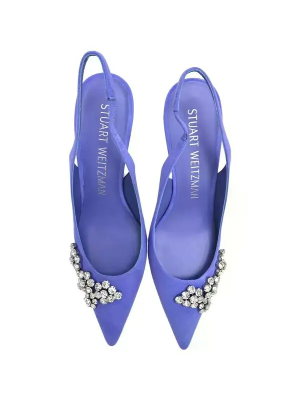STUART WEITZMAN Crystal Fleur Slingback Pumps - Blue
