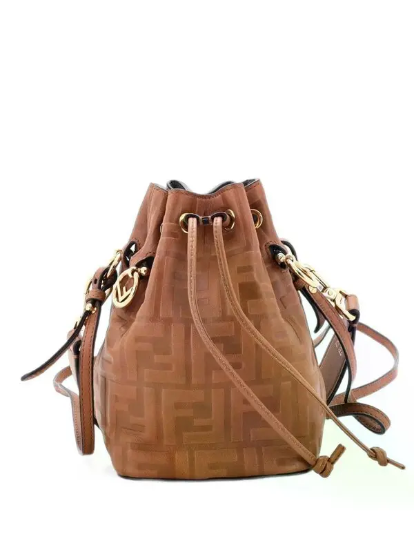 Fendi Mon Tresor Zucca Embossed Leather Mini Bucket Bag
