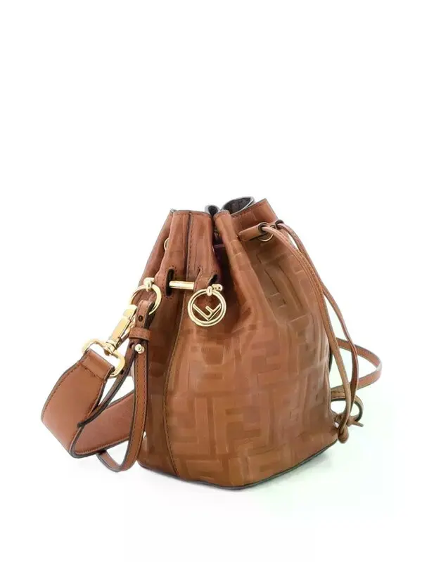 Fendi Mon Tresor Zucca Embossed Leather Mini Bucket Bag