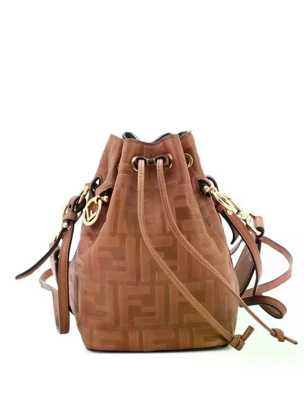 Fendi Mon Tresor Zucca Embossed Leather Mini Bucket Bag