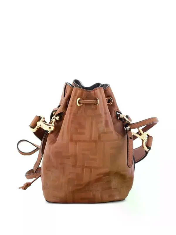 Fendi Mon Tresor Zucca Embossed Leather Mini Bucket Bag