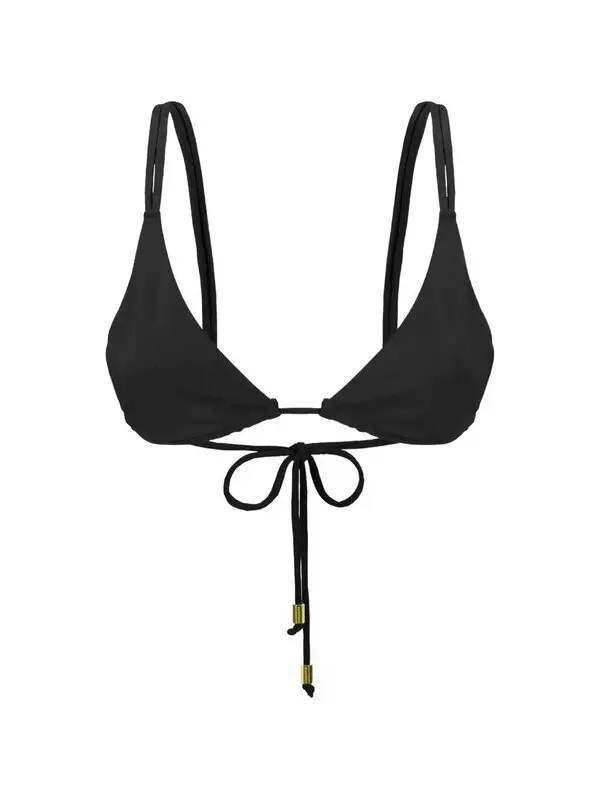 HIBOURAMA Plain Bikini Triangle Bra - Black