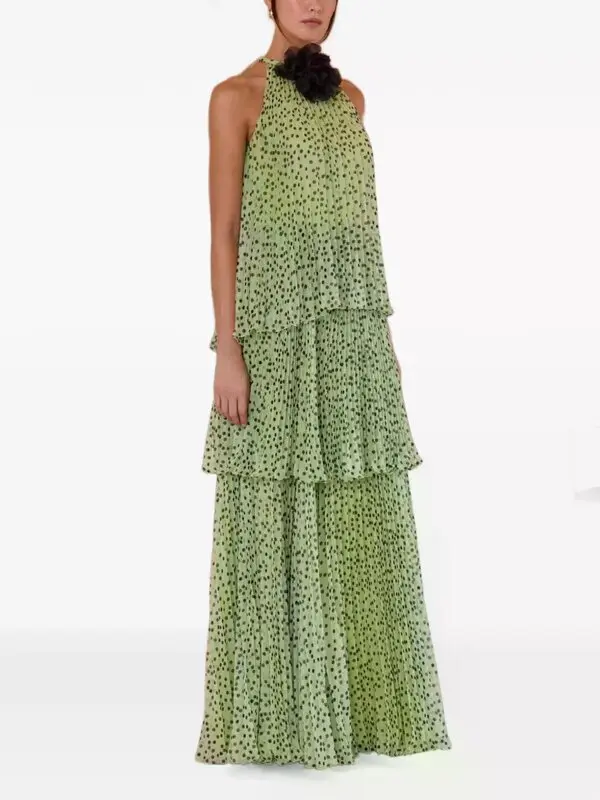 Charo Ruiz Ibiza Polka-dot Pleated Maxi Dress