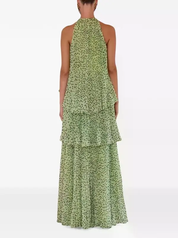 Charo Ruiz Ibiza Polka-dot Pleated Maxi Dress