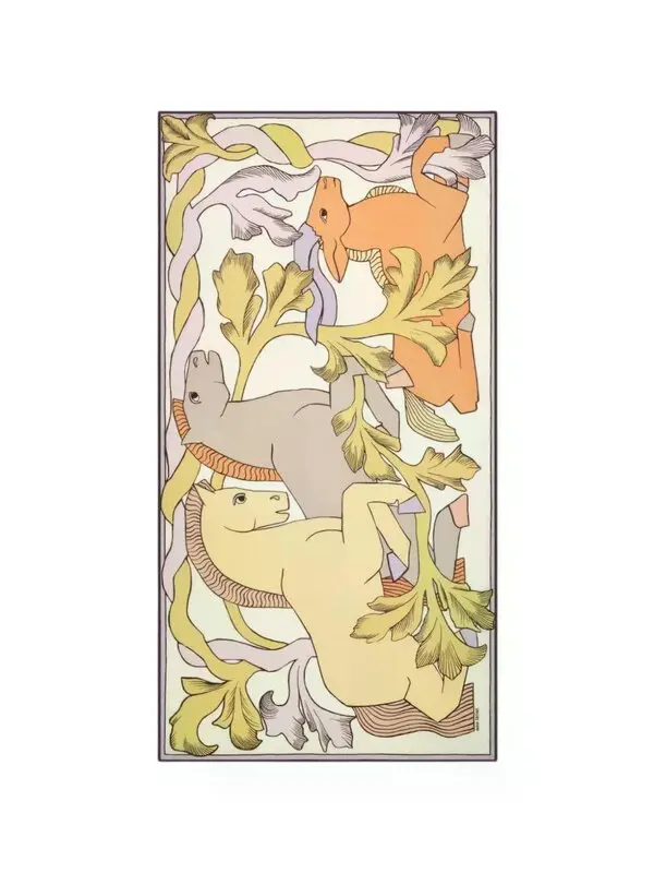 INOUI EDITIONS Horse-print Scarf - White