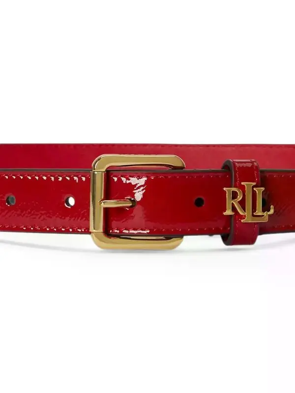Ralph Lauren Logo-plaque Patent-leather Belt - Red