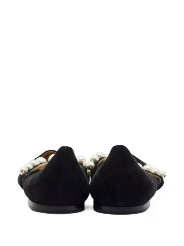 JIMMY CHOO Ade Pearl-embellished Ballet Flats - Black
