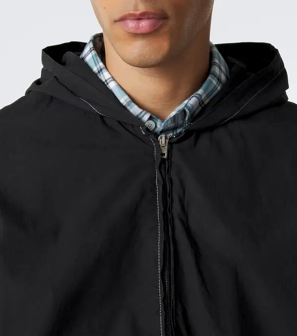 Acne Studios Logo Hooded Cotton Poplin Jacket