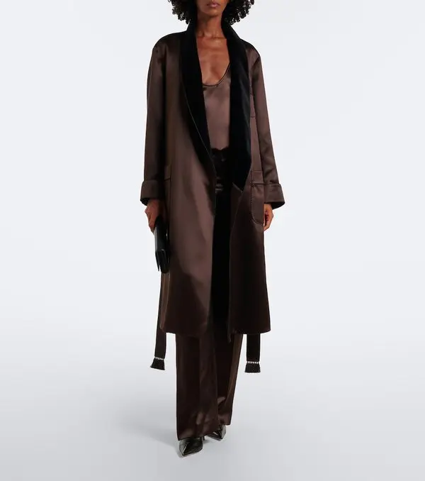 TOM FORD Silk Satin Wrap Coat