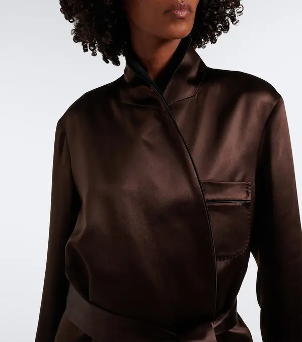 TOM FORD Silk Satin Wrap Coat