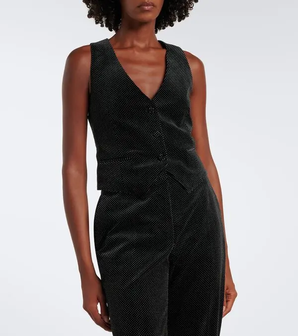 TOM FORD Polka-dot Cotton Velvet Vest