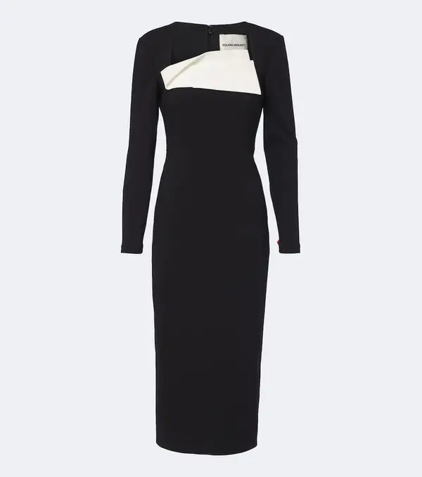 Roland Mouret Paneled Crêpe Cocktail Dress - Black