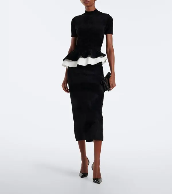 Roland Mouret Paneled Peplum Cocktail Dress