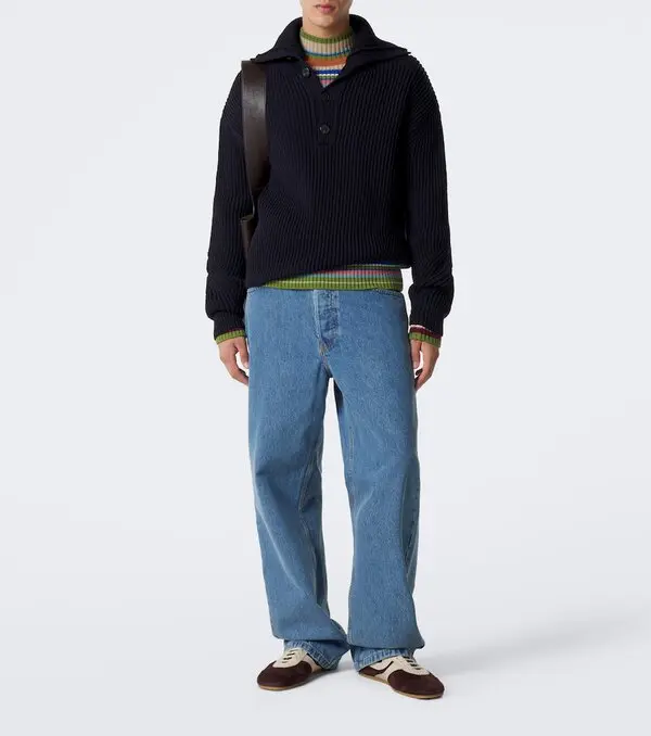 Dries Van Noten Ribbed-knit Wool Sweater