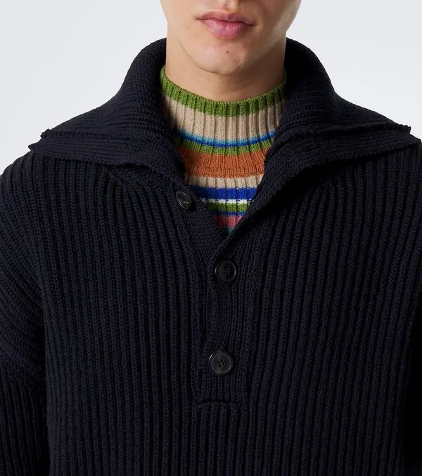 Dries Van Noten Ribbed-knit Wool Sweater