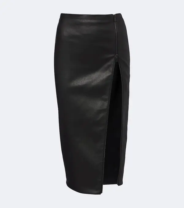 Gucci Leather Midi Skirt