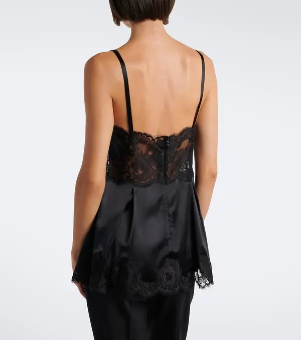 Dolce & Gabbana Lace-trimmed Silk And Cotton-blend Romper