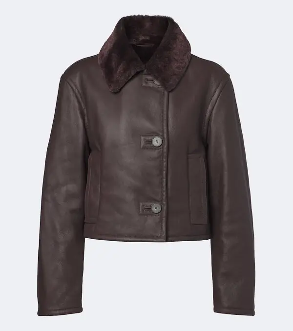 JOSEPH Liri Shearling-trimmed Leather Jacket