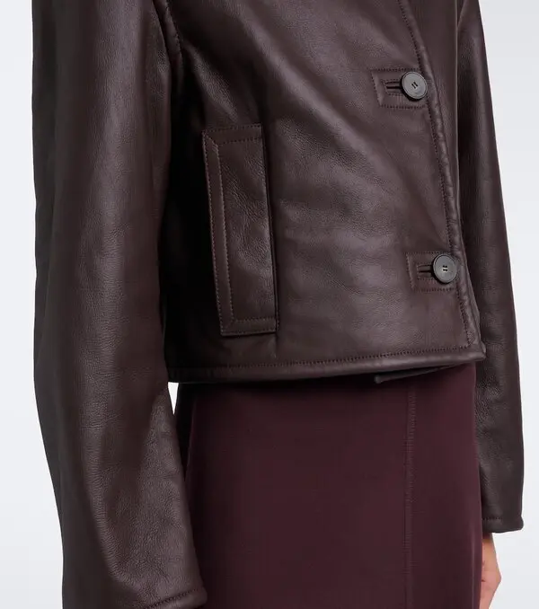 JOSEPH Liri Shearling-trimmed Leather Jacket