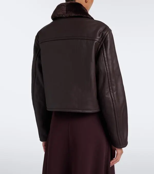 JOSEPH Liri Shearling-trimmed Leather Jacket