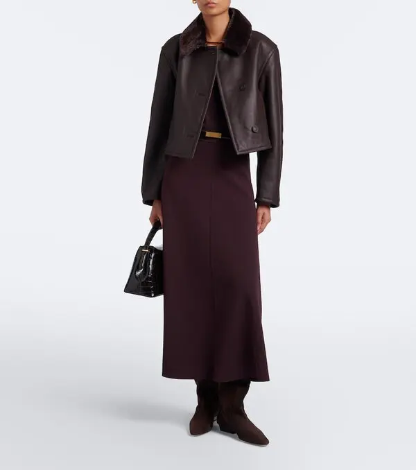 JOSEPH Liri Shearling-trimmed Leather Jacket