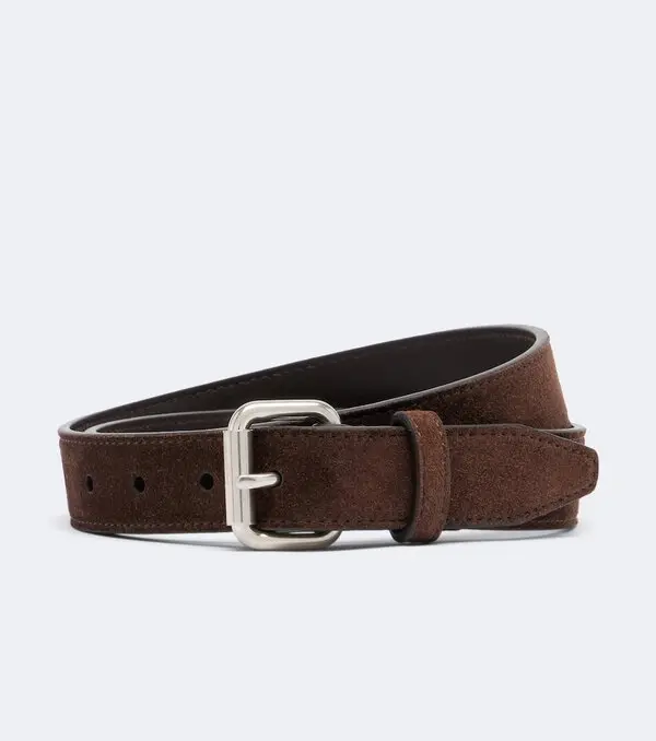 THE ROW Geo Suede Belt - Brown