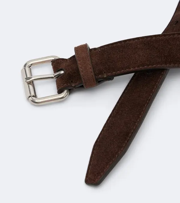 THE ROW Geo Suede Belt - Brown