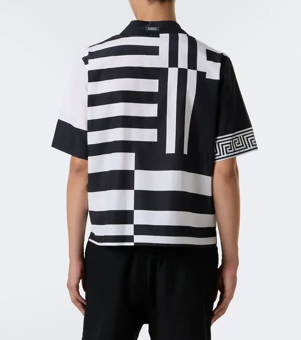 Versace Printed Cotton And Silk Bowling Shirt