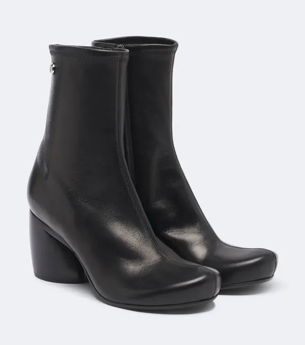 Loewe Oval Leather Ankle Boots