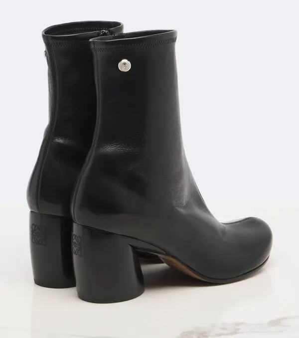 Loewe Oval Leather Ankle Boots