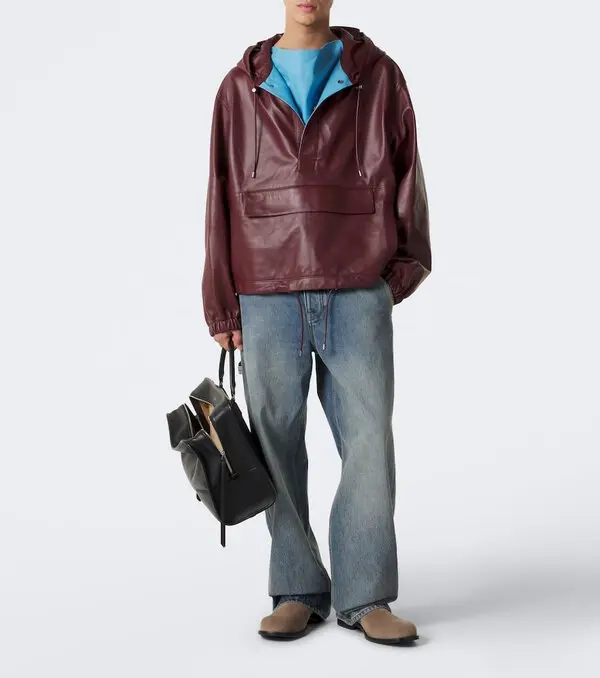 Loewe Hooded Leather Jacket