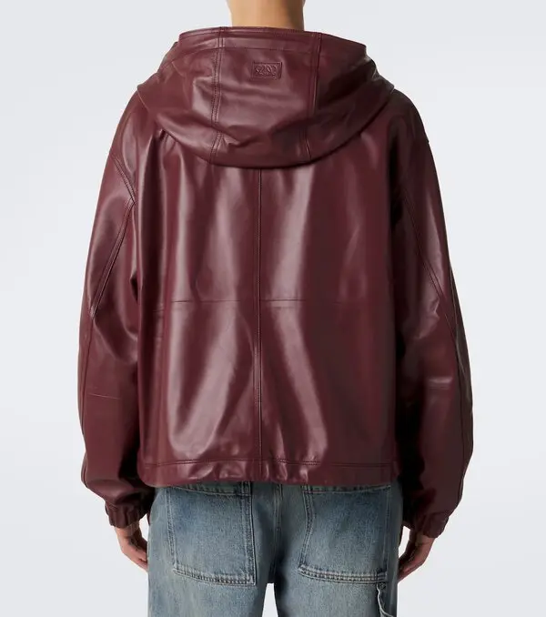 Loewe Hooded Leather Jacket