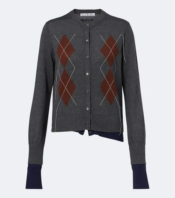 Acne Studios Layered Silk, Wool, And Cashmere Cardigan