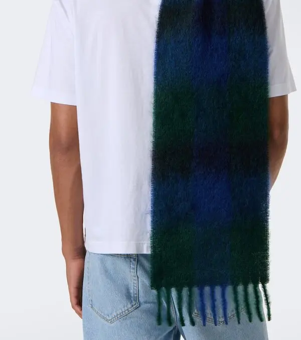 THE ROW Creana Checked Mohair And Wool Scarf