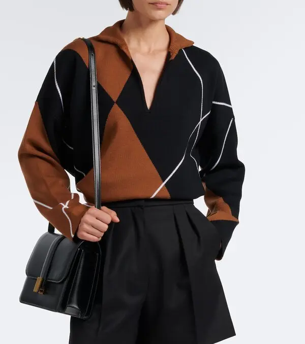 Max Mara Argyle Virgin Wool Sweater