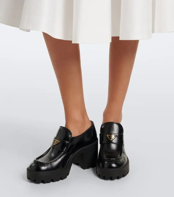 Prada Leather Platform Loafers