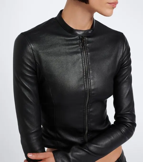 Gucci Cropped Leather Jacket