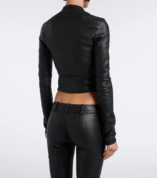 Gucci Cropped Leather Jacket