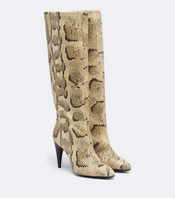 Isabel Marant Étoile Jany Snake-effect Leather Knee-high Boots