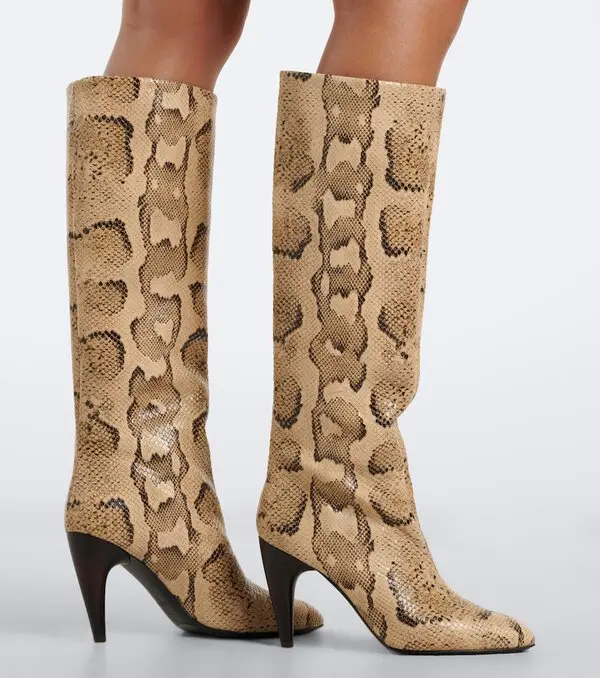 Isabel Marant Étoile Jany Snake-effect Leather Knee-high Boots
