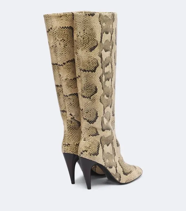 Isabel Marant Étoile Jany Snake-effect Leather Knee-high Boots