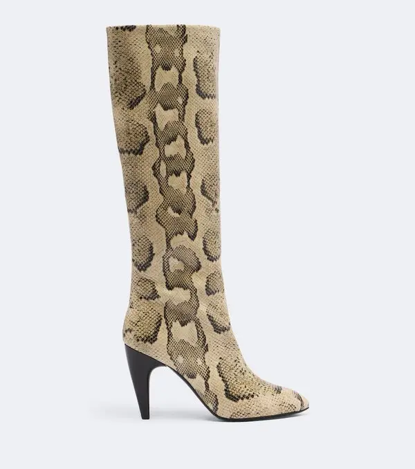 Isabel Marant Étoile Jany Snake-effect Leather Knee-high Boots