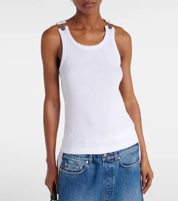 JEAN PAUL GAULTIER Ribbed-knit Cotton Jersey Tank Top